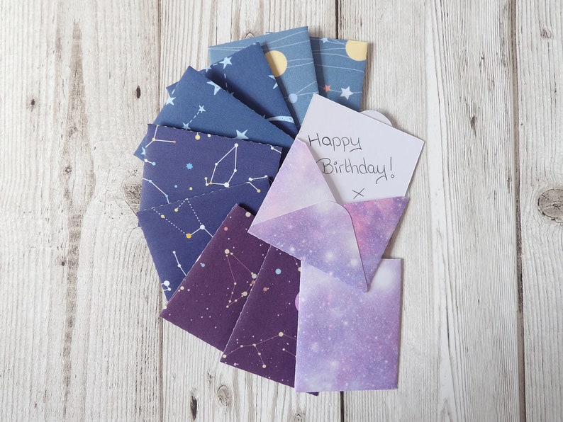 10 Outer Space Mini Envelopes With Notecards: Scrapbook Supplies ...
