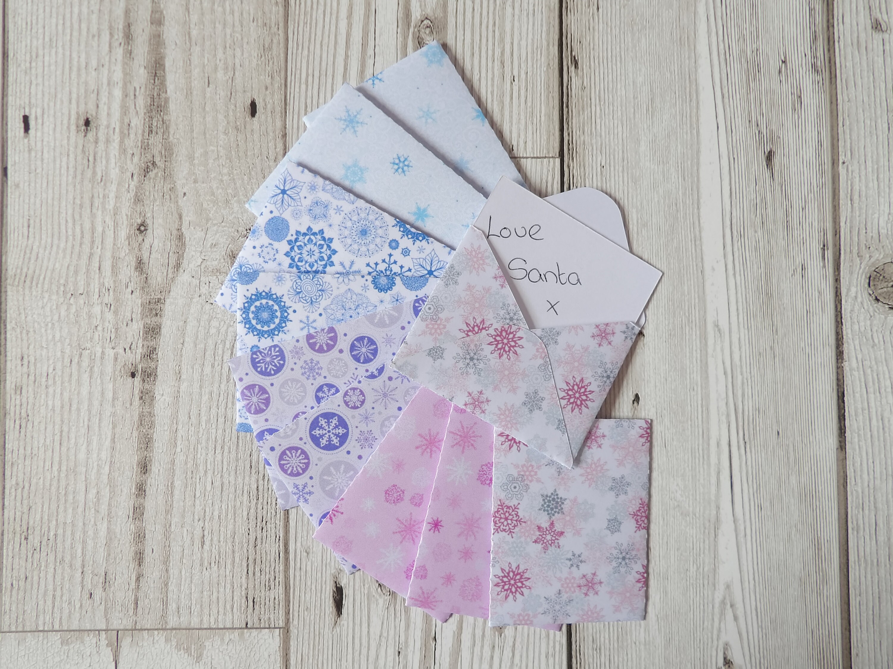 10 Snowflake Mini Envelopes With Notecards - Etsy