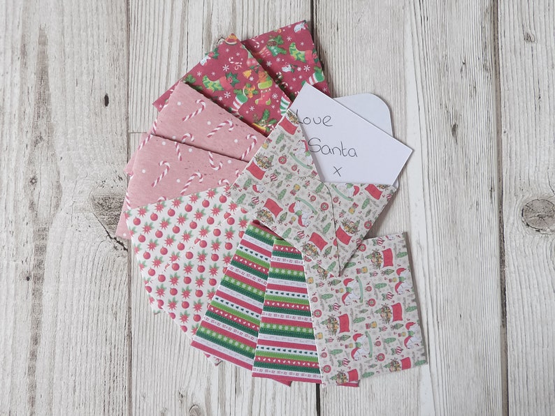 10 Traditional Christmas Mini Envelopes With Notecards, Thank You Note ...