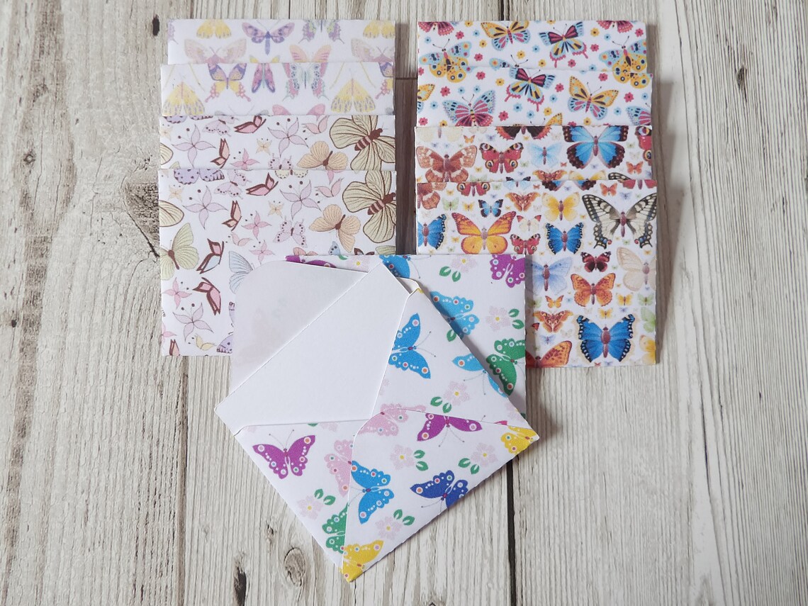 10 Butterfly Mini Envelopes with Notecards | Etsy