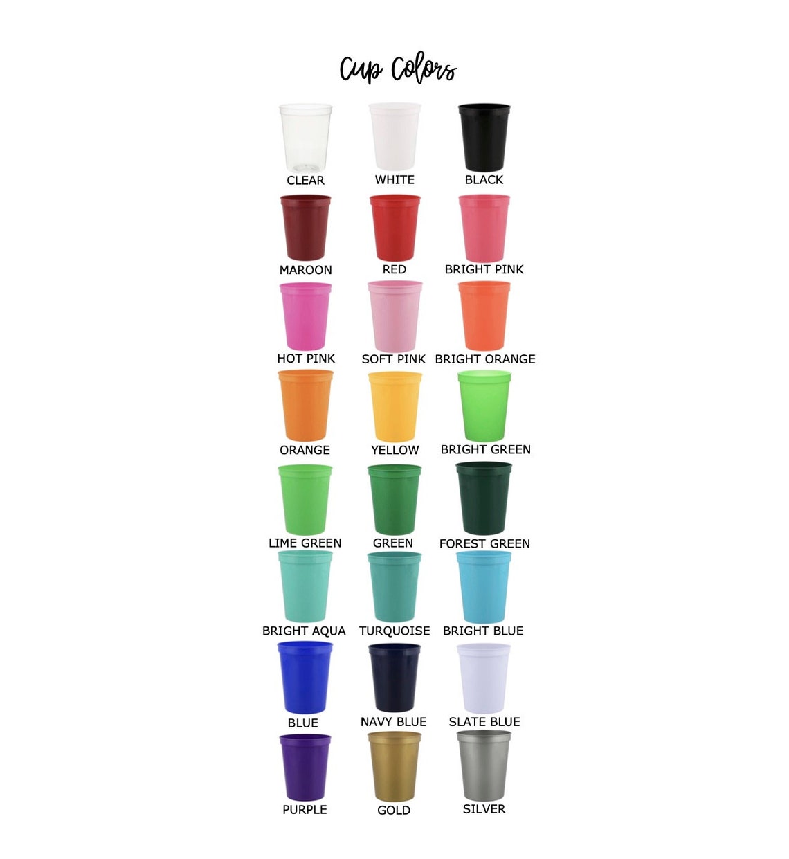 Custom Cups 16 Oz Single Sided Design / Stadium Cups / - Etsy