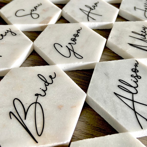 Marble Name Cards - Etsy