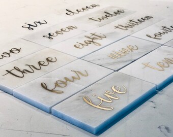 Marble Wedding Table Numbers | Etsy