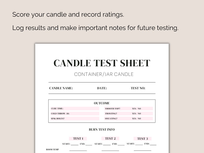 Ultimate Candle Making Planner | Candle Test Sheet | Candle Business ...