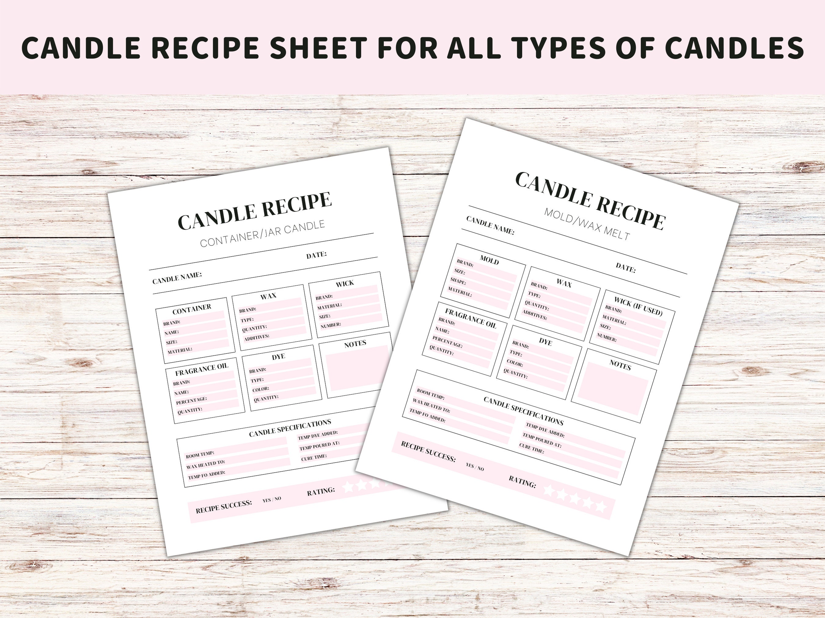 Ultimate Candle Making Planner | Candle Test Sheet | Candle Business ...