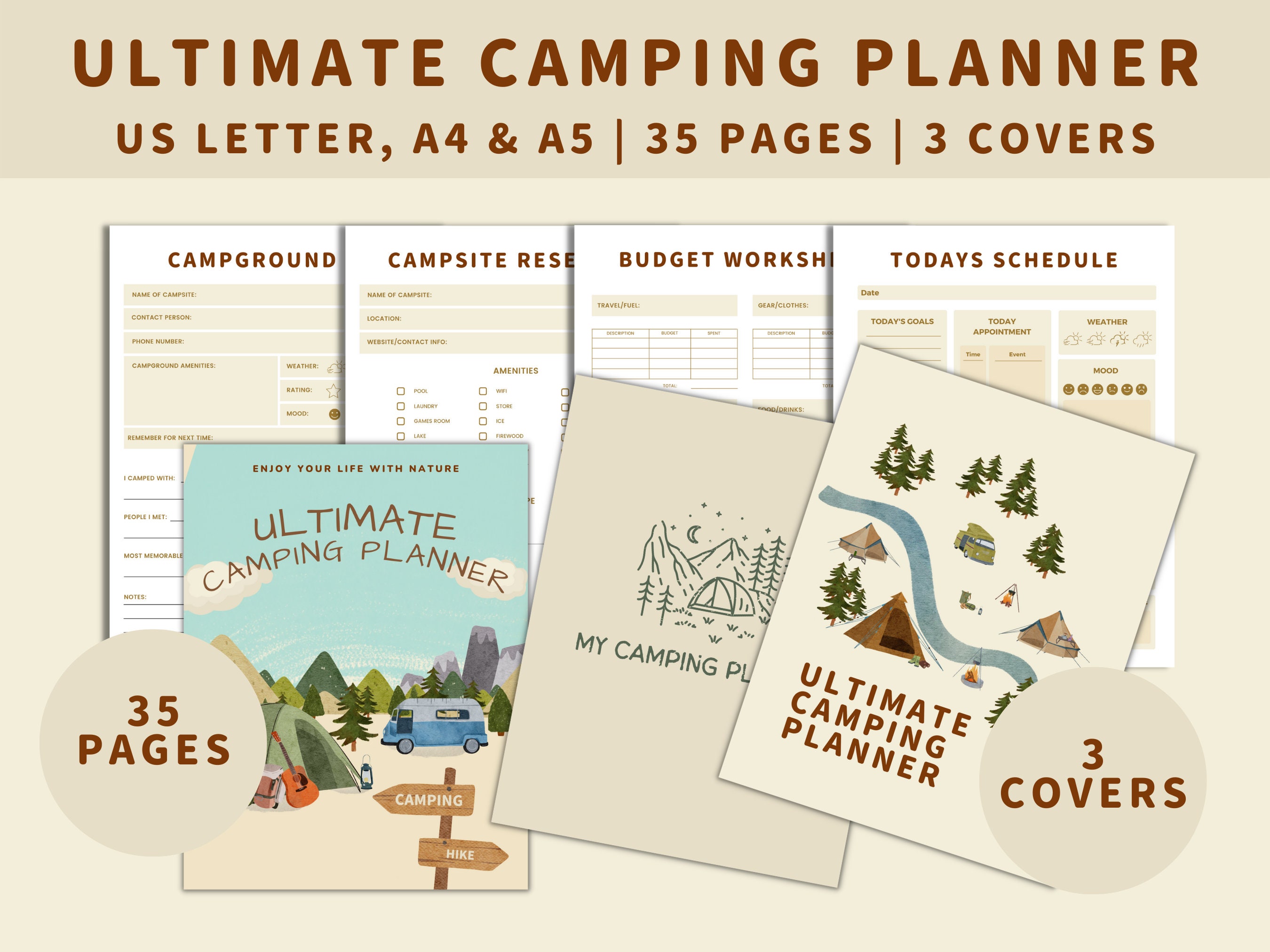 Ultimate Camping Planner Printable Travel Camping Itinerary Camping ...