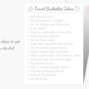 Travel Bucket-list, Printable Download, Wanderlust List, Travel to Do ...