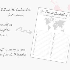 Travel Bucket-list, Printable Download, Wanderlust List, Travel to Do ...