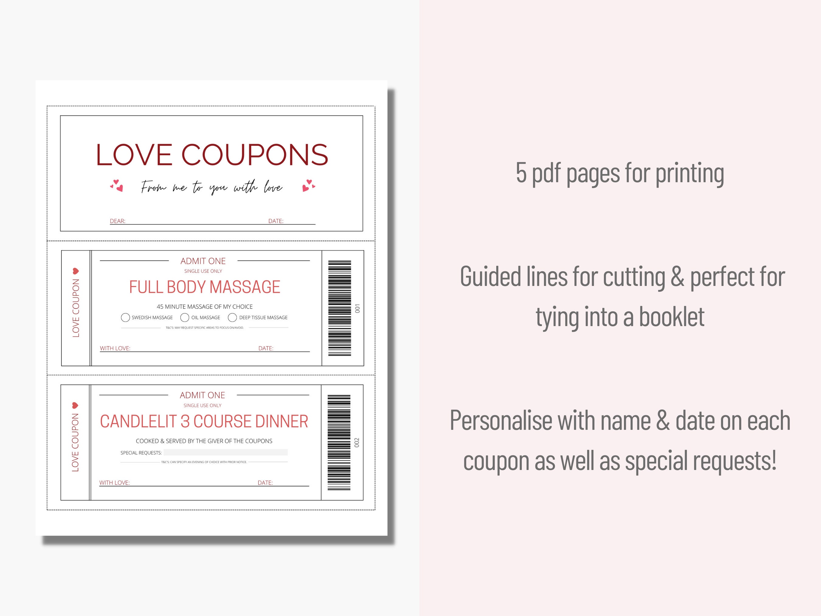 Printable Love Coupons Black And White