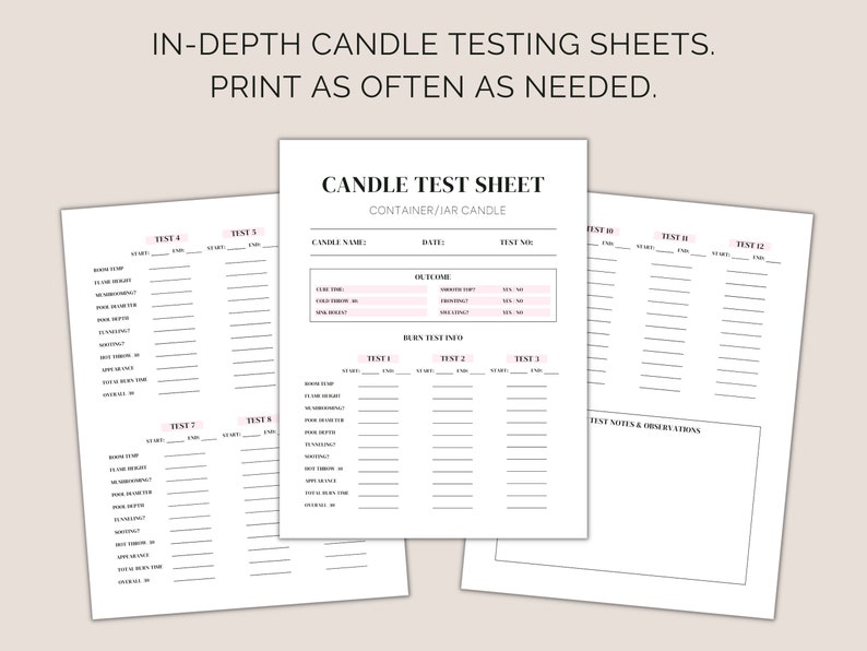 Ultimate Candle Making Planner | Candle Test Sheet | Candle Business ...