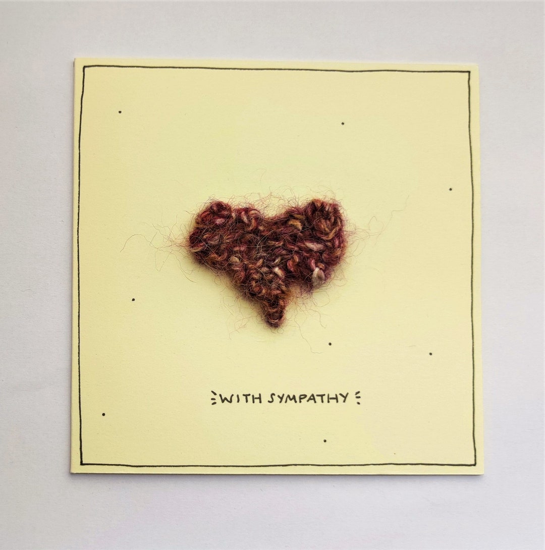 Knitted Heart With Sympathy Card - Etsy
