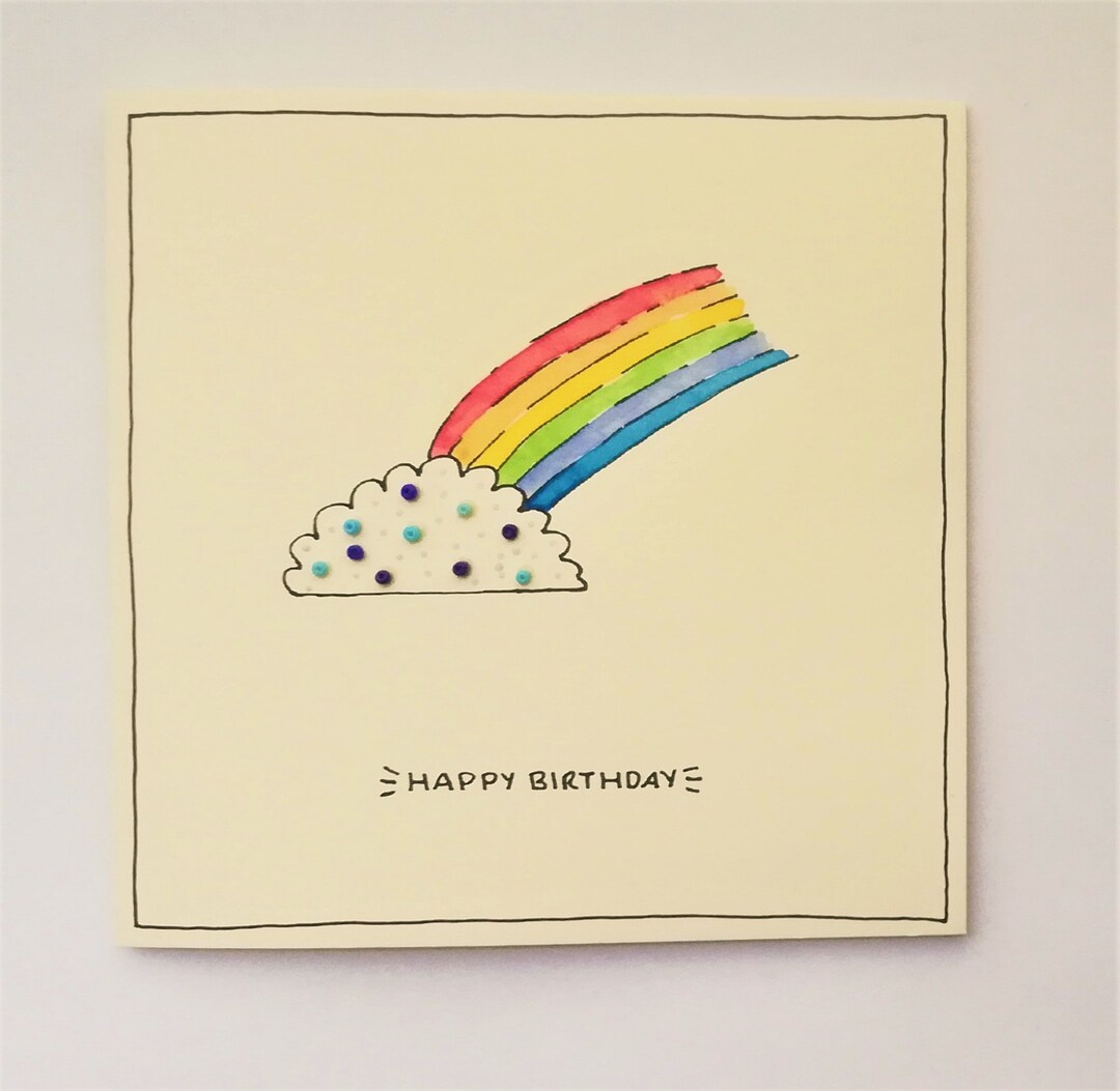 Rainbow Birthday Card - Etsy