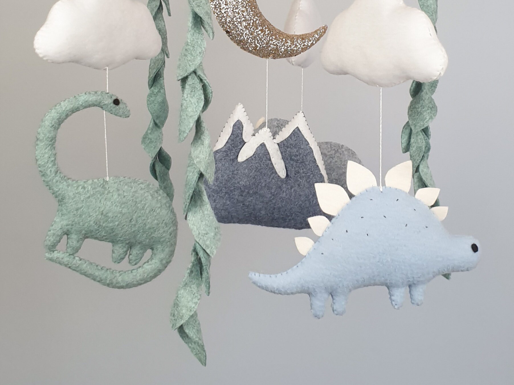 Dinosaur Baby Mobile for Nursery, Baby Boy Dino Mobile, Felt Hanging ...