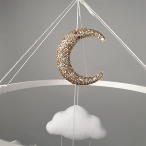 Rainbow Baby Girl Mobile Nursery, Crib Cot Cloud Nursery Mobile, Felt ...