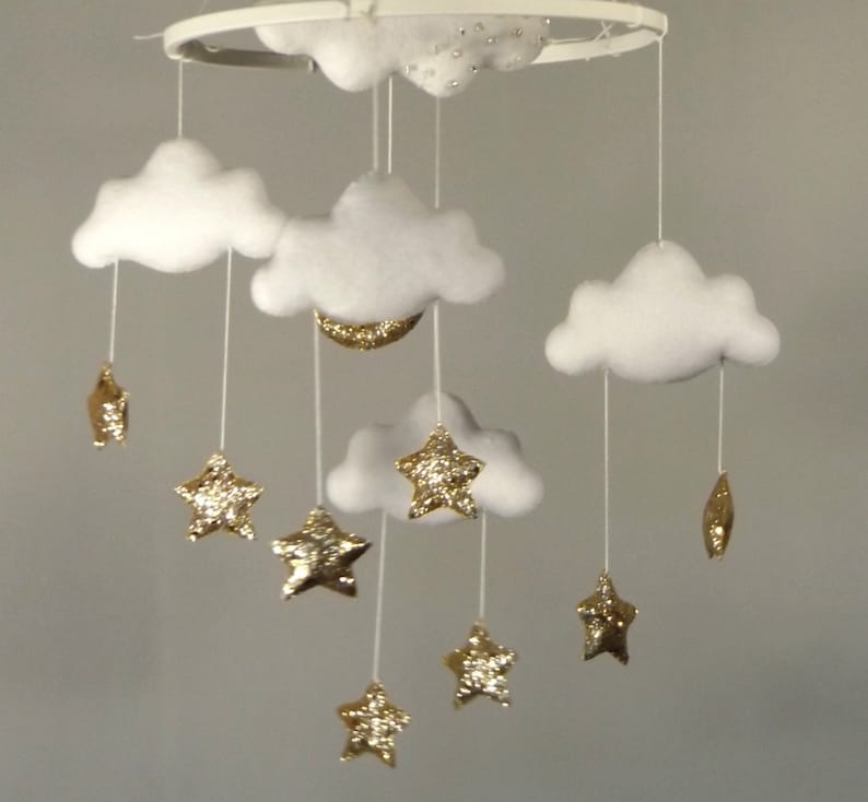 Cloud Baby Hanging Mobile Stars and Moon Mobile Nursery | Etsy