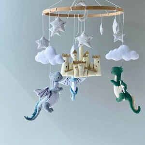Dragon Baby Mobile, Castle Mobile, Baby Crib Mobile for Nursery ...