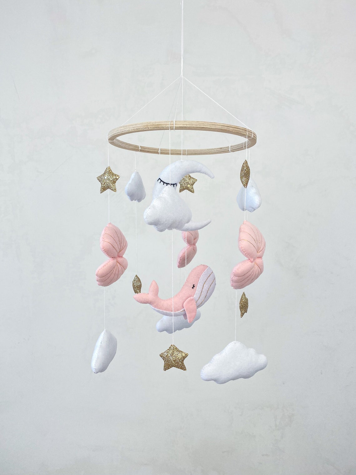 Ocean Baby Girl Mobile Nursery Nautical Mobile With Whale | Etsy