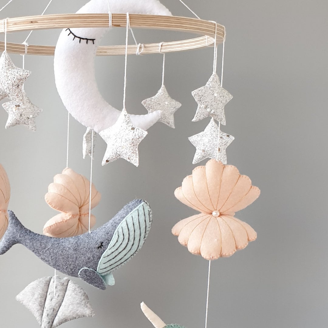 Ocean Mobile Nursery Whale Baby Mobile for Crib Under the - Etsy