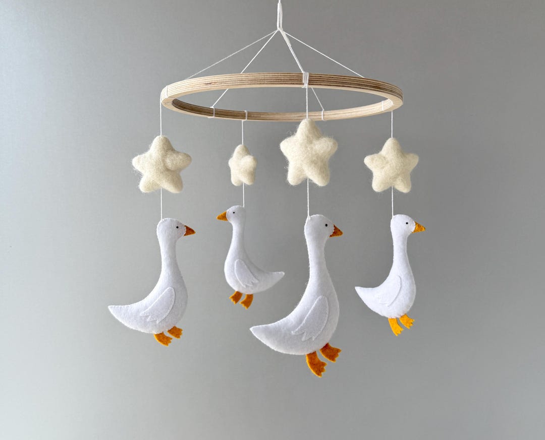 Goose Baby Mobile, Felt Geese and Stars Nursery Decor - Etsy