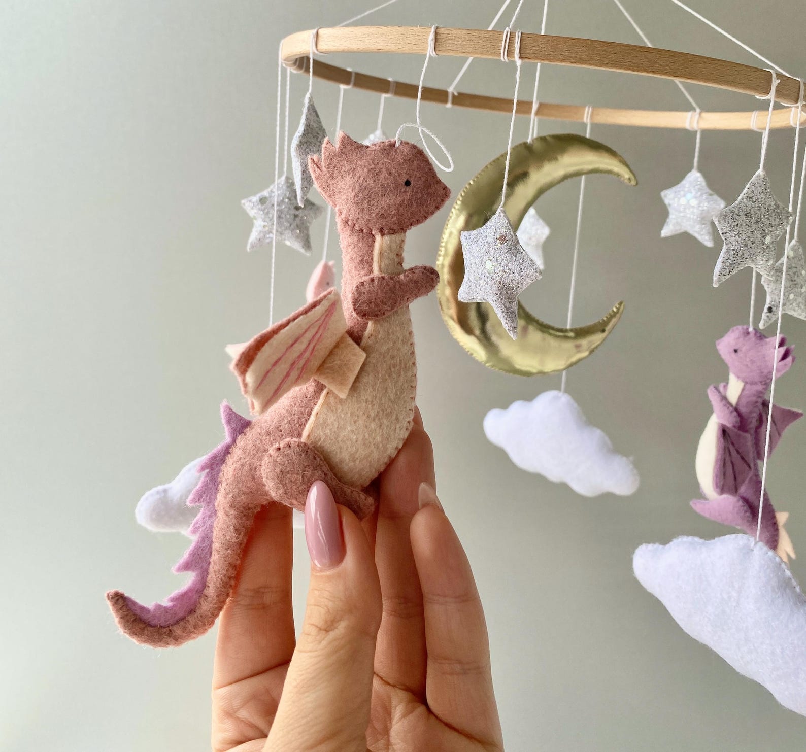 Dragon Baby Girl Mobile for Nursery, Dragon Crib Mobile, Fantasy Mobile ...