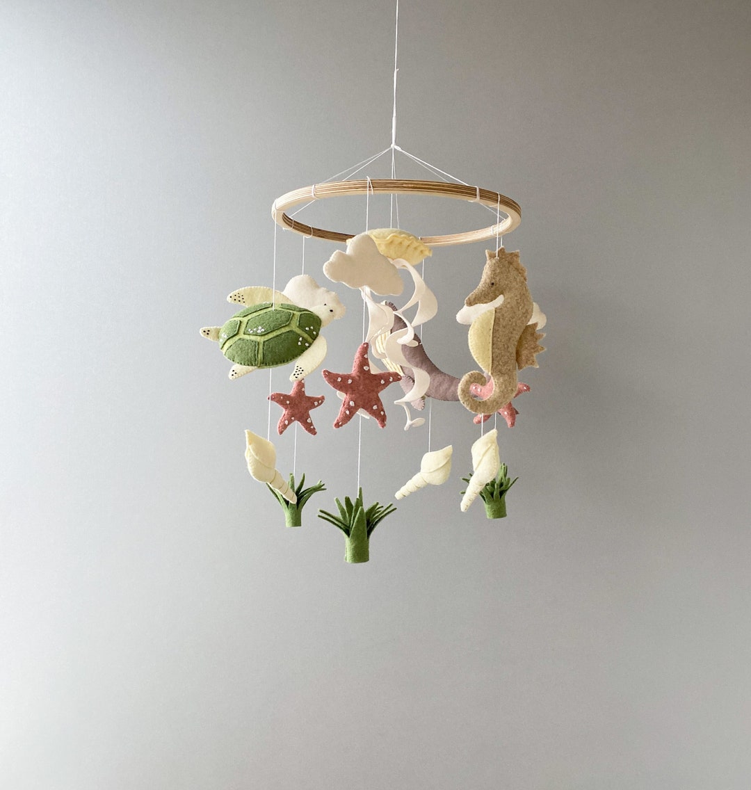Beach Baby Mobile, Ocean Mobile, Whale, Turtle, Sea Horse, Jellyfish ...