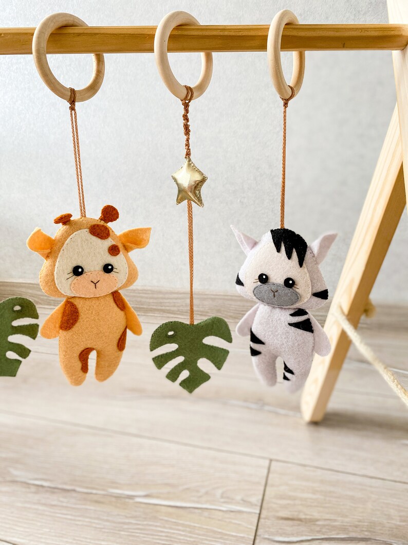 Safari Gym Toys Baby Play Gym Hanging Felt Toys Jungle - Etsy