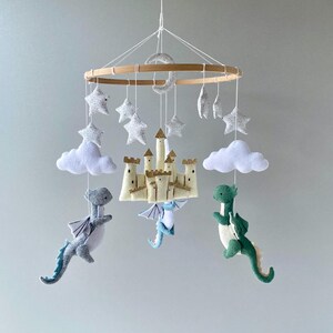 Dragon Baby Mobile, Castle Mobile, Baby Crib Mobile for Nursery ...