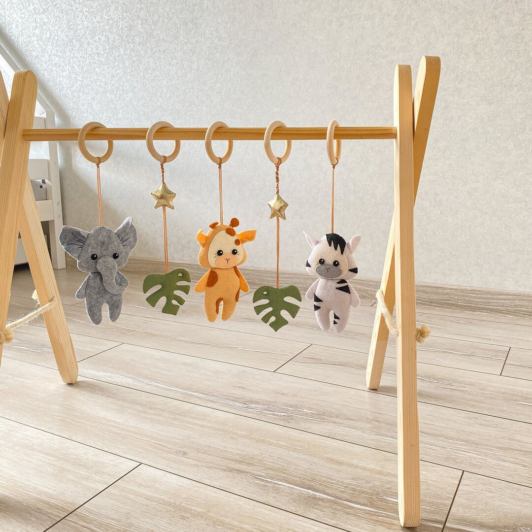 Safari Gym Toys, Baby Play Gym Hanging Felt Toys, Jungle Activity Gym ...