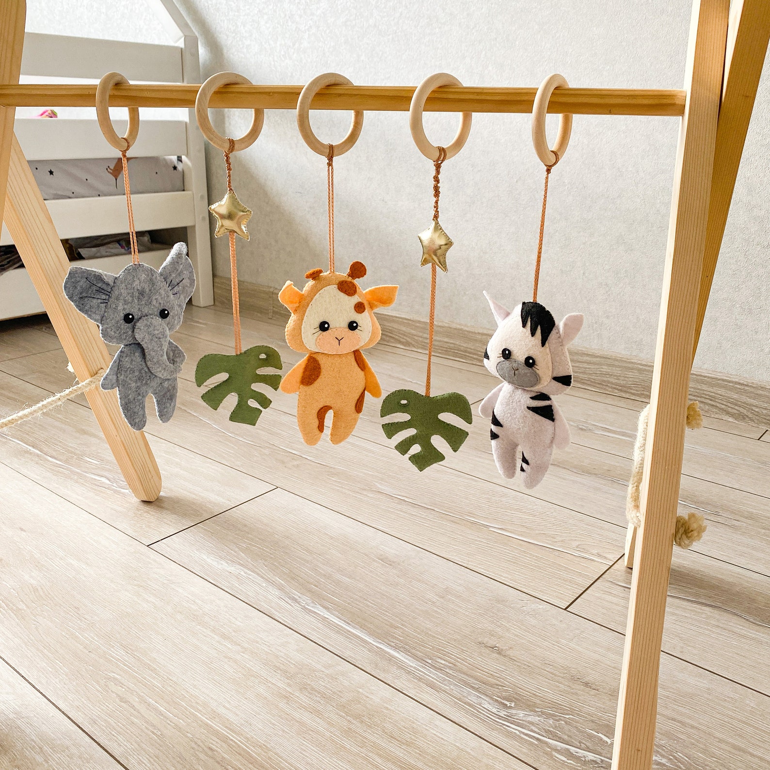 Safari Gym Toys Baby Play Gym Hanging Felt Toys Jungle - Etsy