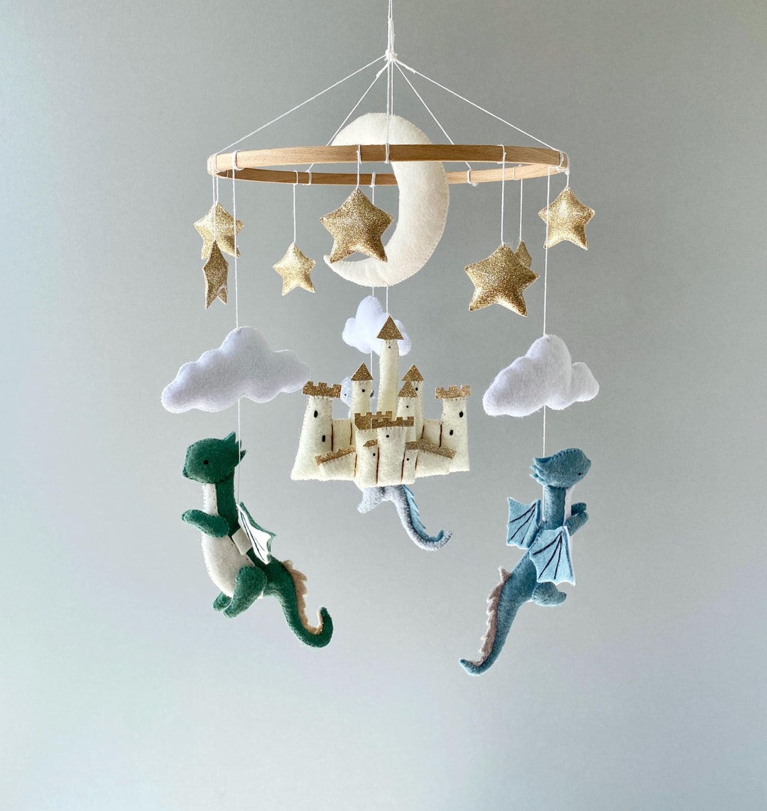 Dragon Baby Mobile, Castle Mobile, Baby Crib Mobile for Nursery ...