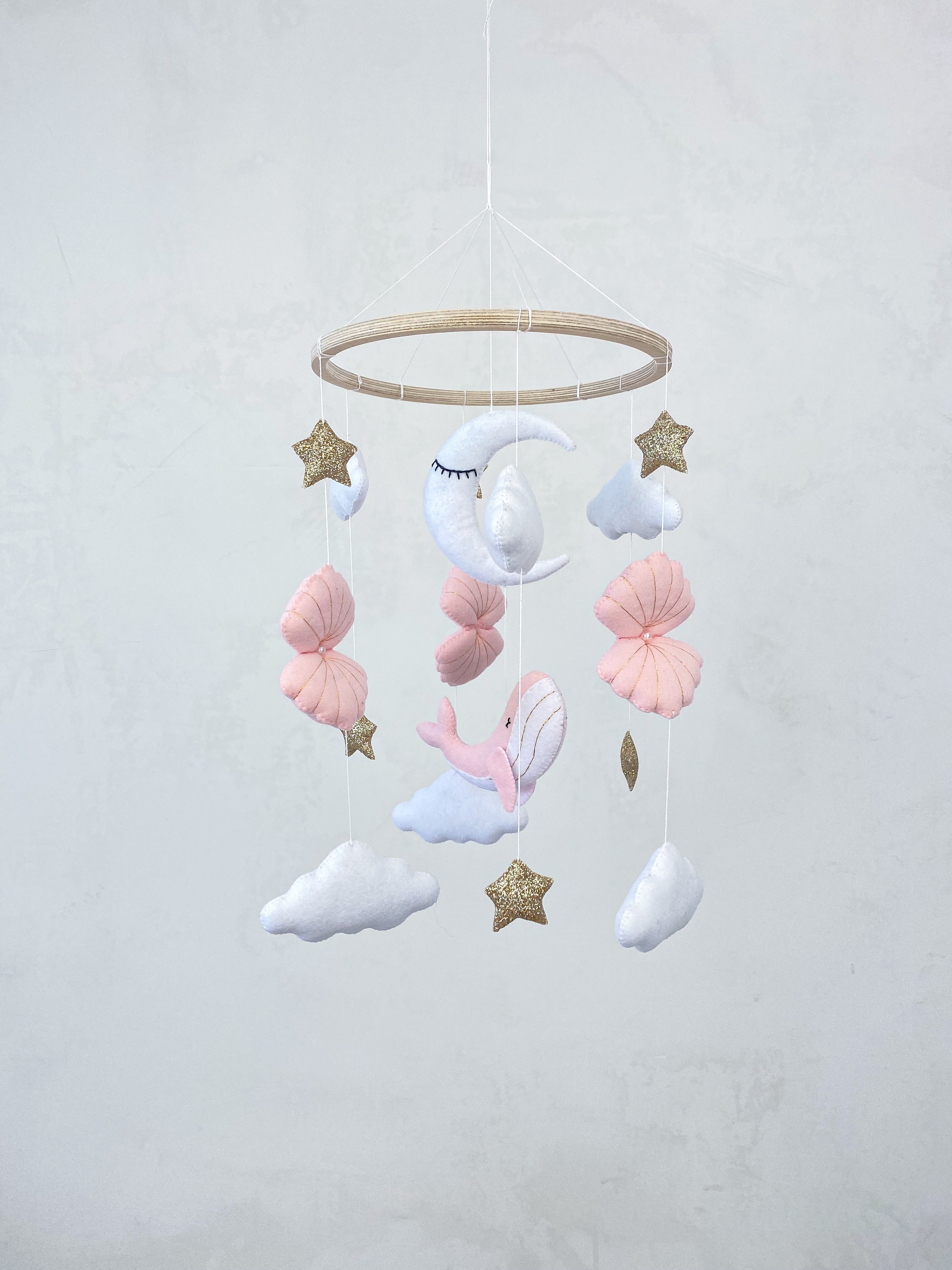 Ocean Baby Girl Mobile Nursery Nautical Mobile With Whale | Etsy