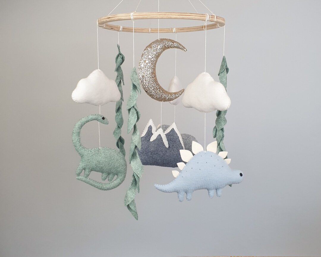 Dinosaur Baby Mobile for Nursery, Baby Boy Dino Mobile, Felt Hanging ...