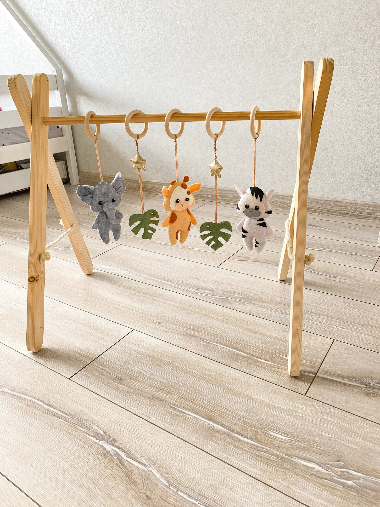 Safari Gym Toys Baby Play Gym Hanging Felt Toys Jungle - Etsy