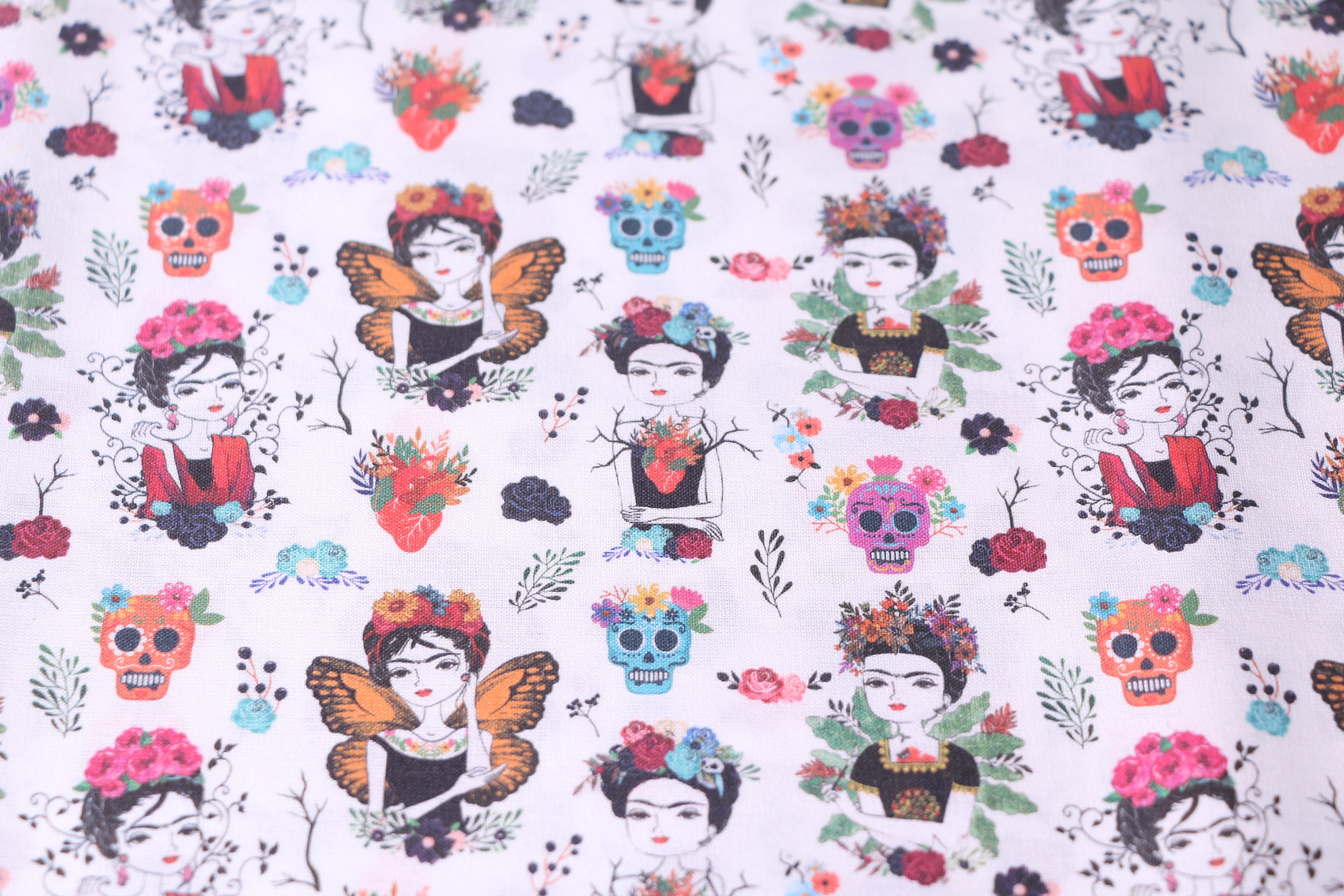 Frida Kahlo Fabric. Frida Kahlo Fairies and Mexican Heart - Etsy