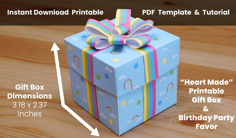 DIY Printable Gift Boxes Paper Craft Birthday Party Favors PDF - Etsy