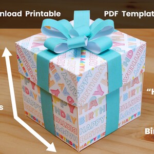 DIY Printable Gift Boxes Paper Craft Birthday Party Favors PDF Template ...