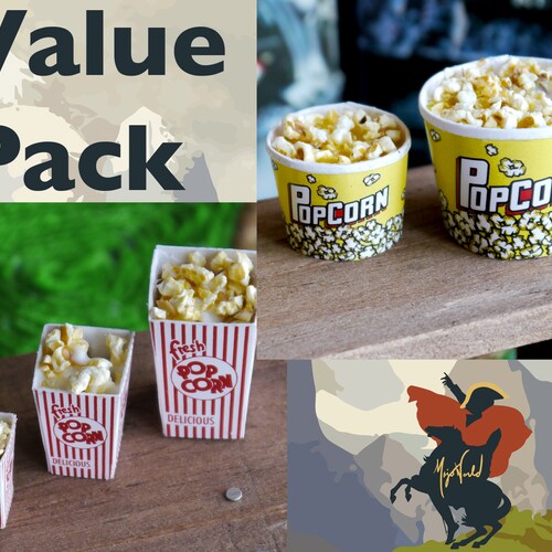 Instant Download Miniature Popcorn Bucket & Popcorn Box Value - Etsy
