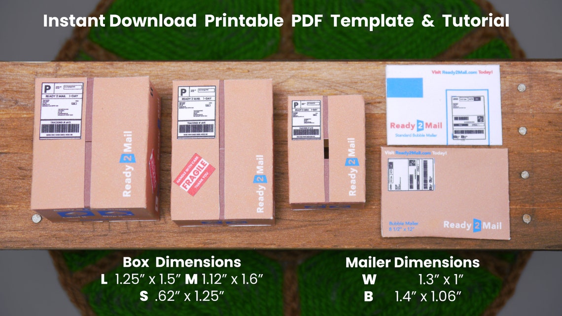 Instant Download Printable Miniature Packages DIY 1:12 Scale PDF ...