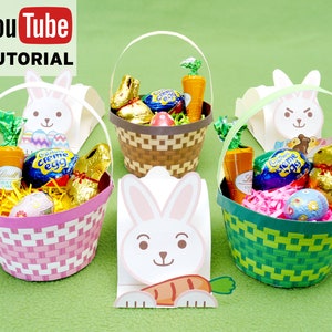 DIY Printable Easter Basket & Easter Bunny Papercraft PDF Template and ...