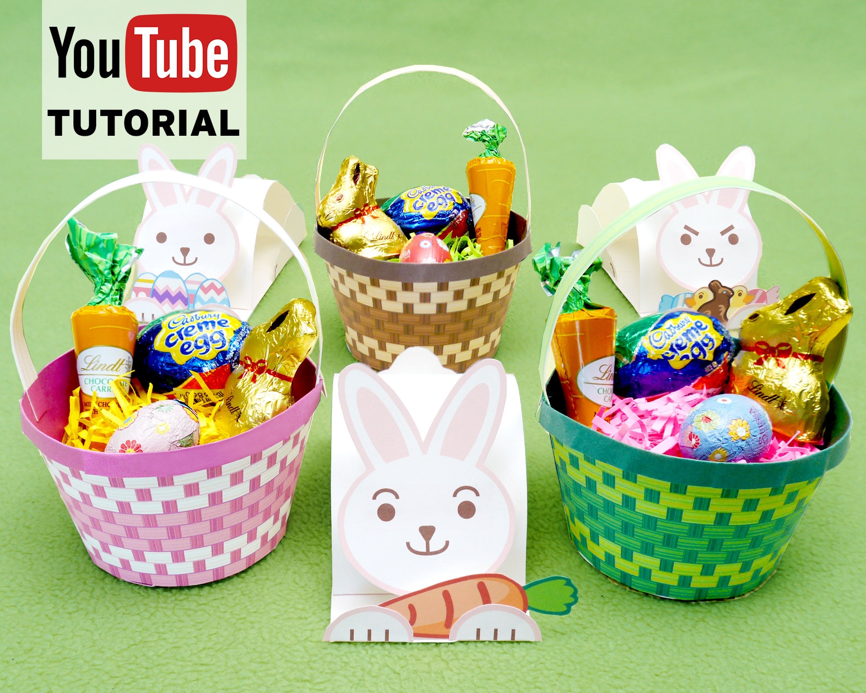 DIY Printable Easter Basket & Easter Bunny Papercraft PDF - Etsy