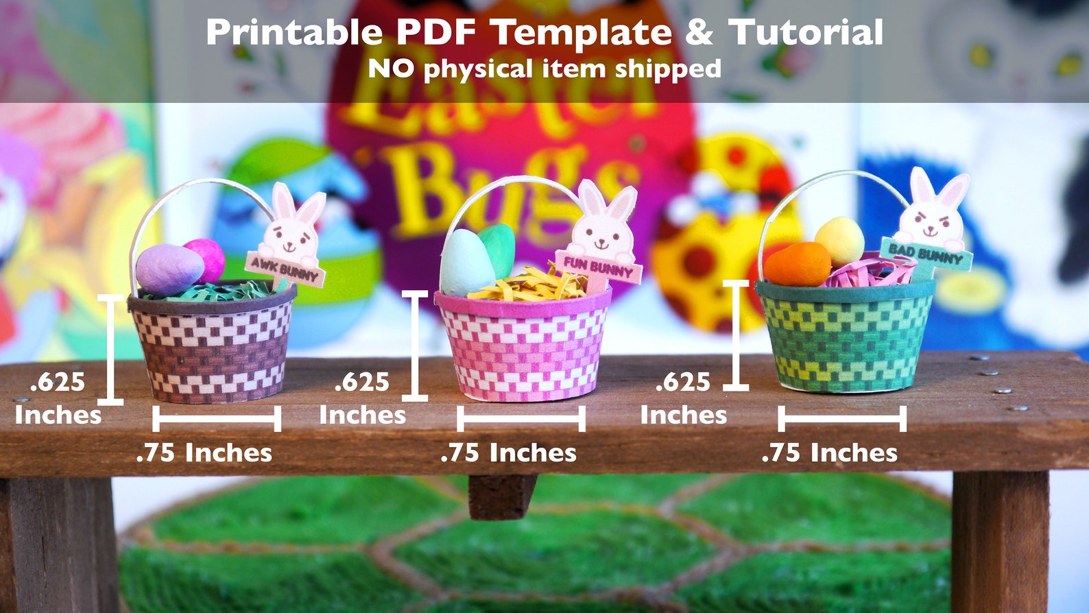 Instant Download Miniature Easter Baskets 1:12 Scale DIY Printable PDF ...