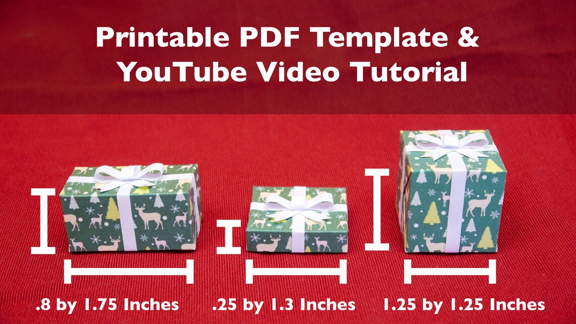 Miniature Christmas Gift Boxes 1:12 Scale DIY Printable PDF Template - Etsy