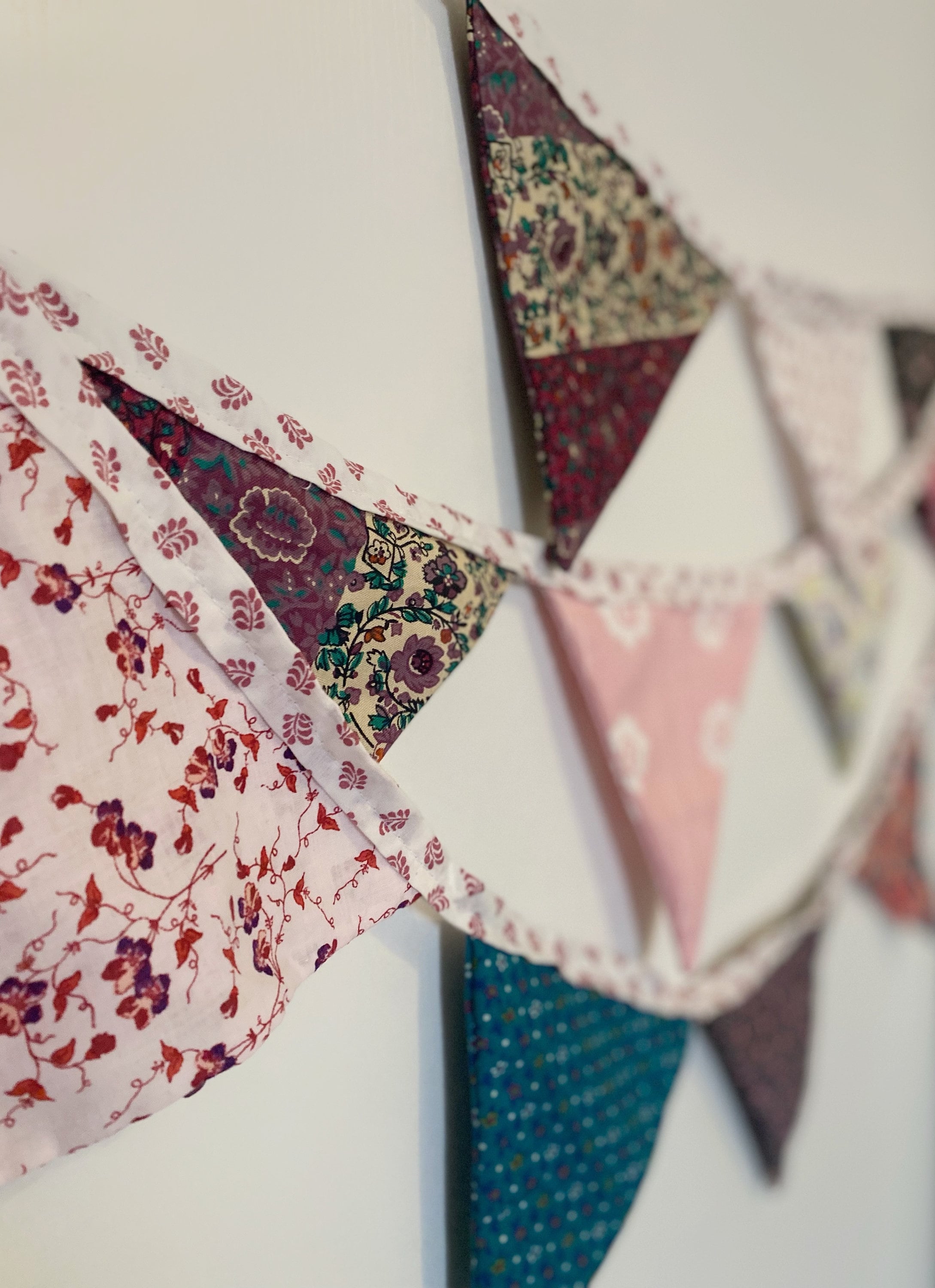 Fabric Bunting Handmade Cotton Decoration Girls Bedroom - Etsy