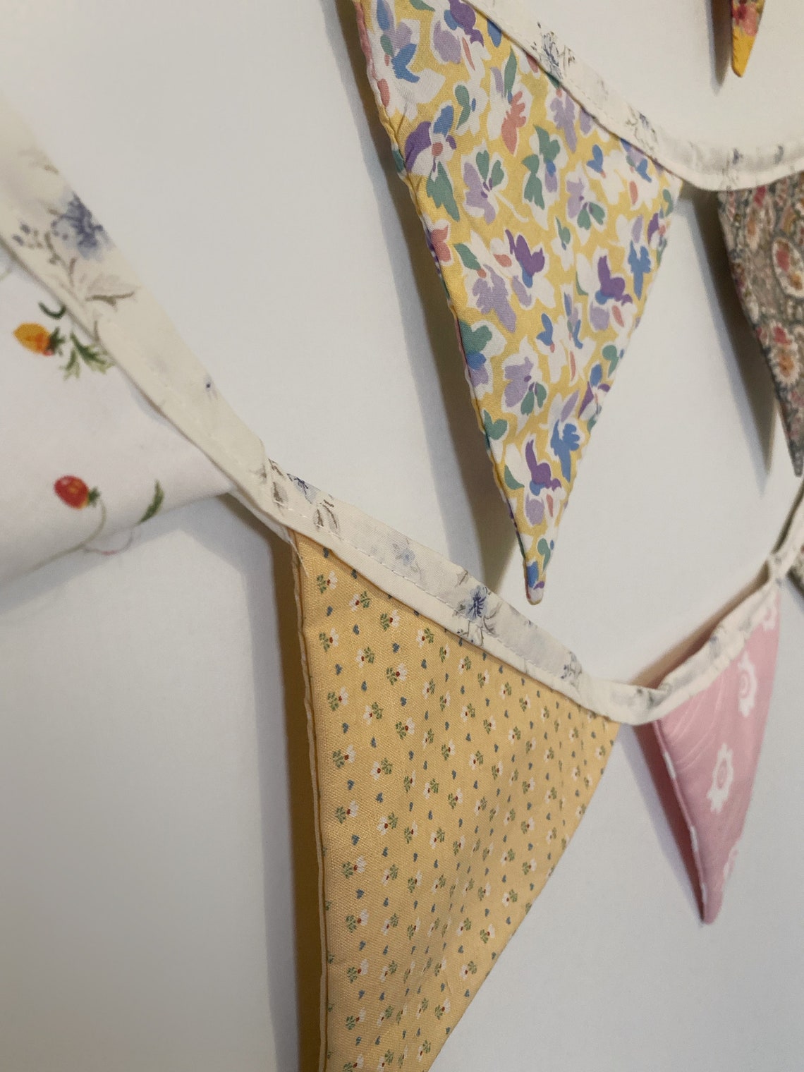 Fabric Bunting Handmade Cotton Decoration Girls Bedroom - Etsy