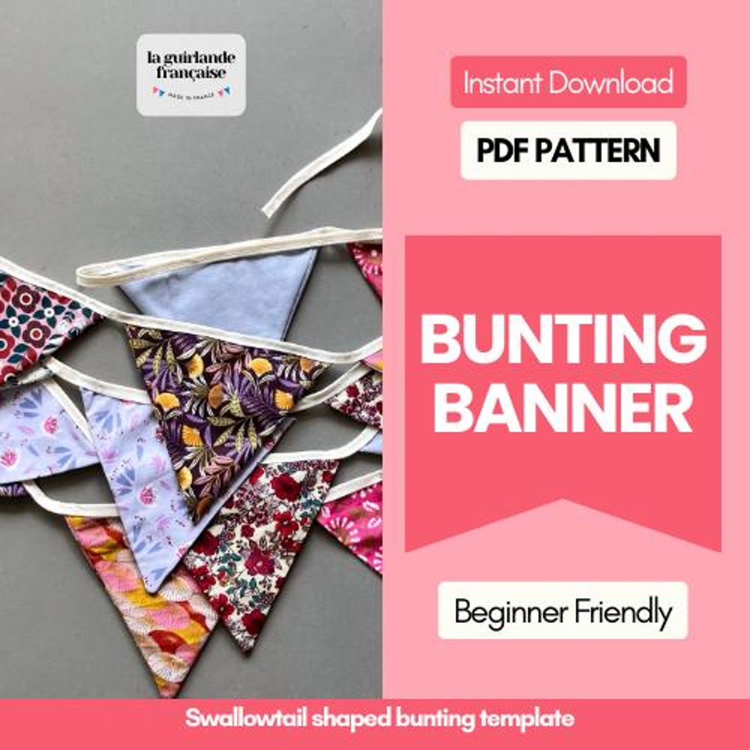 Sewing Pattern PDF Swallowtail Flag Bunting Garland | Download | How to ...