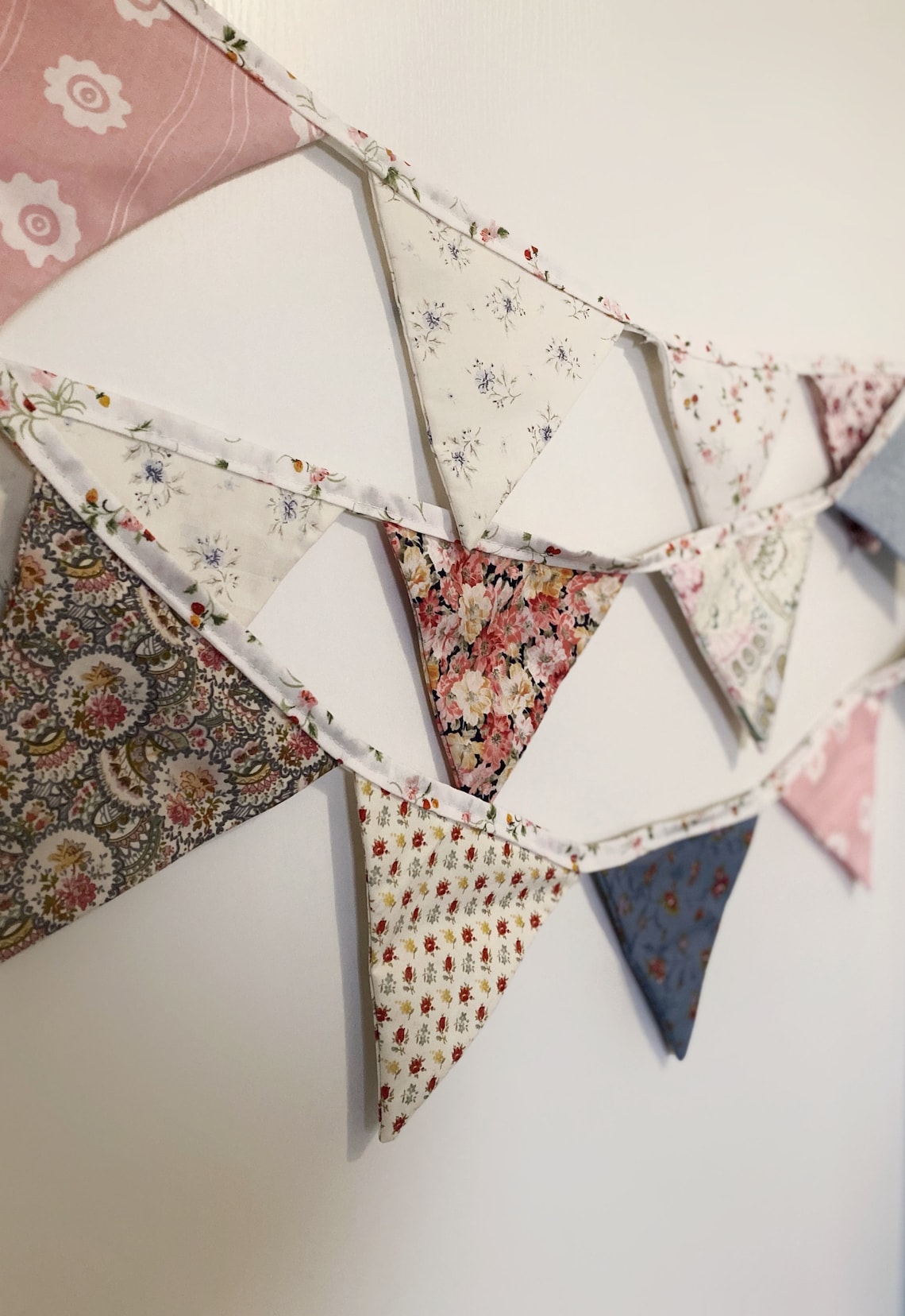 Fabric Bunting Handmade Cotton Decoration Girls Bedroom - Etsy