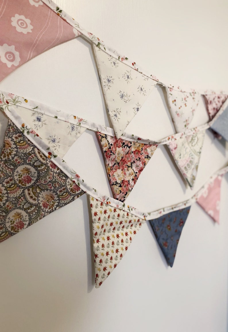 Fabric Bunting Handmade Cotton Decoration Girls Bedroom - Etsy