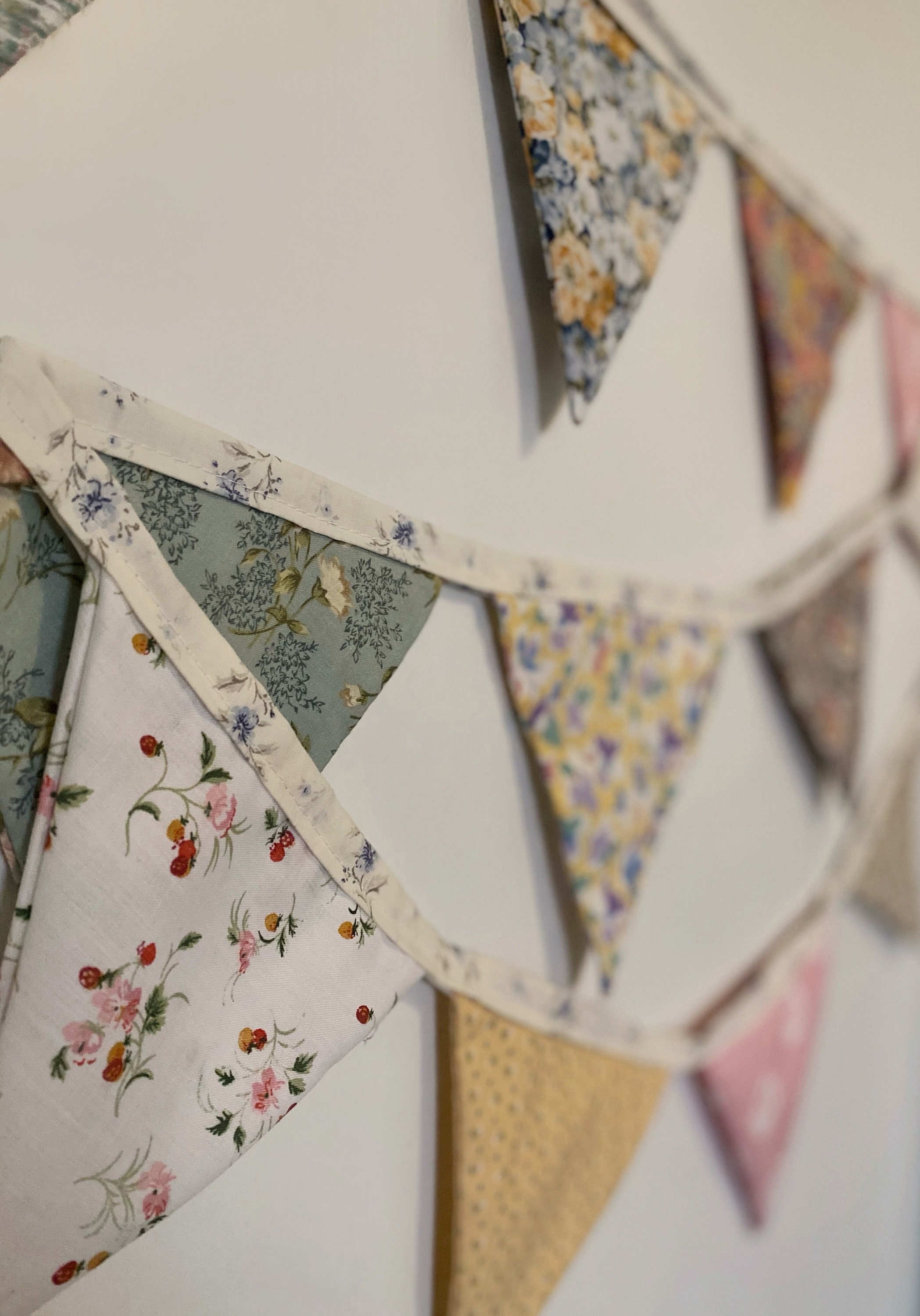 Fabric Bunting Handmade Cotton Decoration Girls Bedroom - Etsy