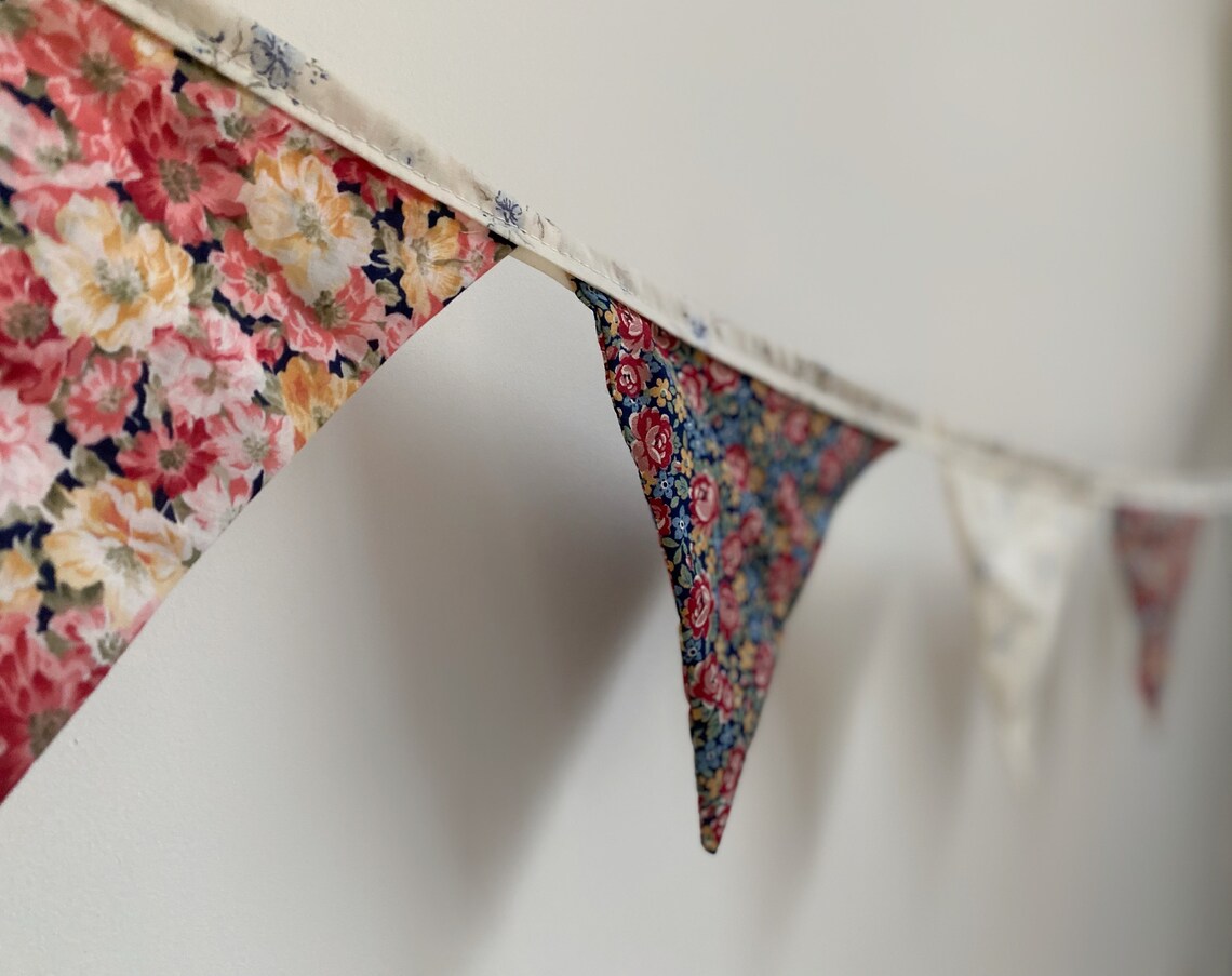Fabric Bunting Handmade Cotton Decoration Girls Bedroom - Etsy
