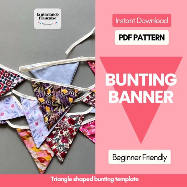 Sewing Pattern PDF Triangle Flag Bunting Garland | Download | How to ...